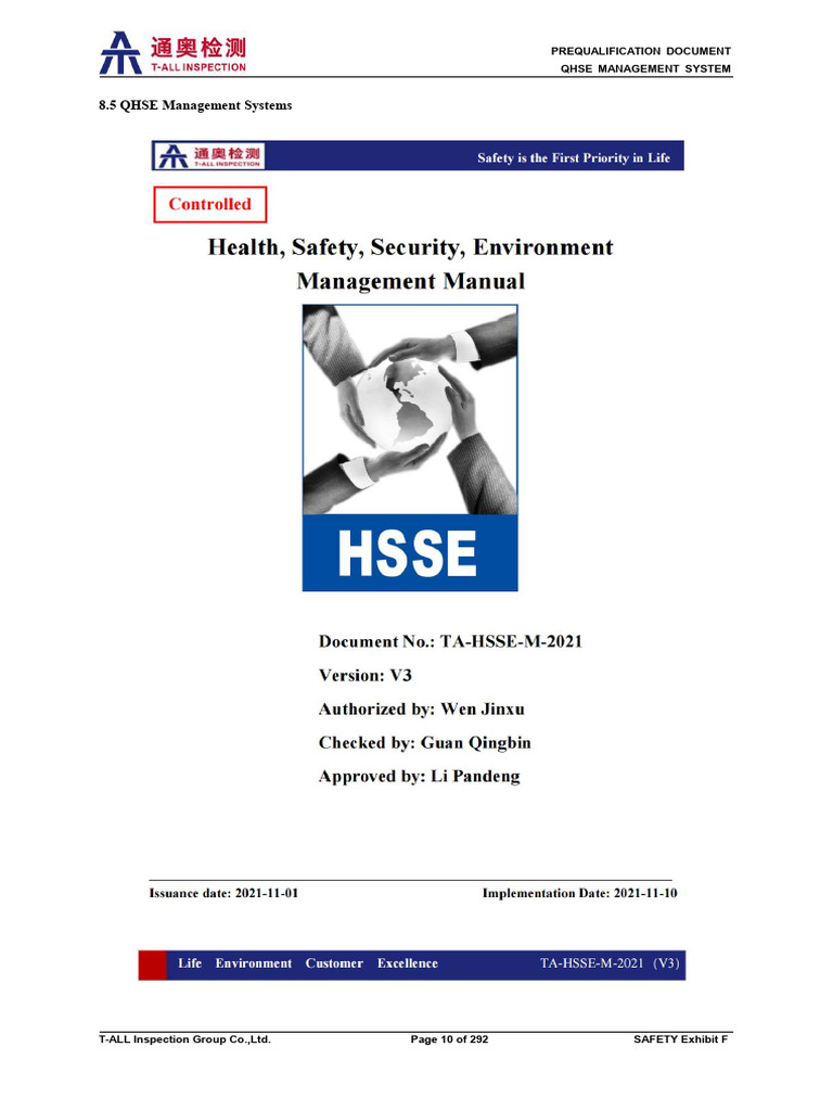 8.5 QHSE Management Systems | PDF