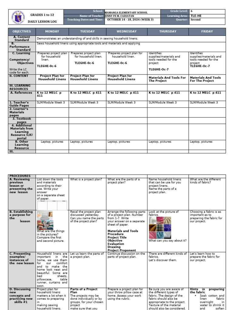 DLL - Tle 6 - Q2 - W3 | PDF