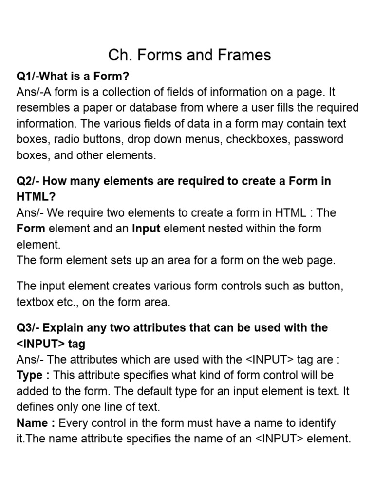 Ch. Forms and Frames | PDF
