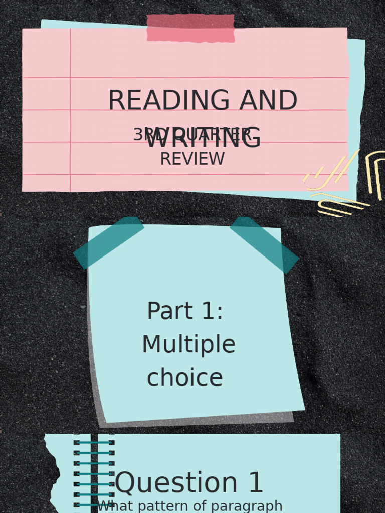 READING AND WRITING - 3RD QUARTER REVIEW | PDF