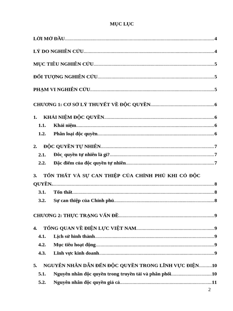 3.Tiểu luận-KTH-Độc quyền điện | PDF