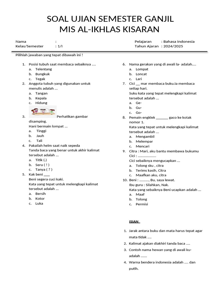 Soal Ujian Semester Ganjil | PDF
