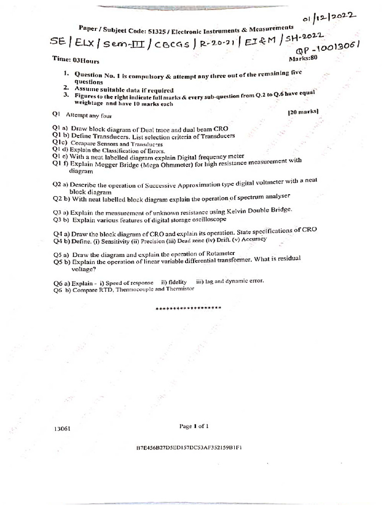 EIAM Previous Year QP | PDF