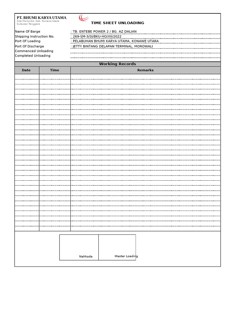 Contoh TimeSheet | PDF
