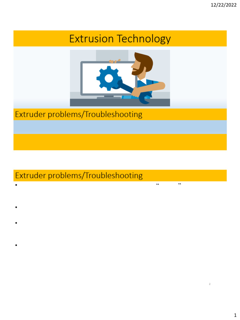 Extruder Troubleshooting - Theory | PDF