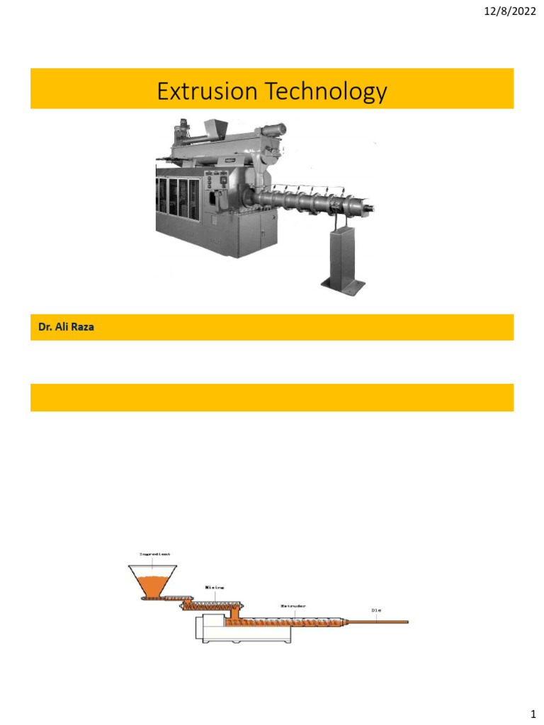 Extrusion DR Ali Final Lecture 1-5 | PDF