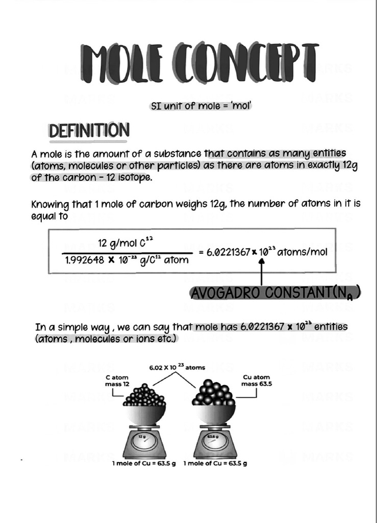 Mole Concept - Formula Cards | PDF
