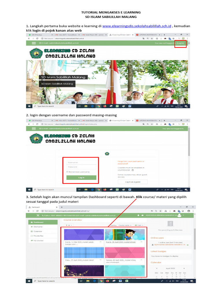 Tutorial e Learning Untuk Siswa | PDF