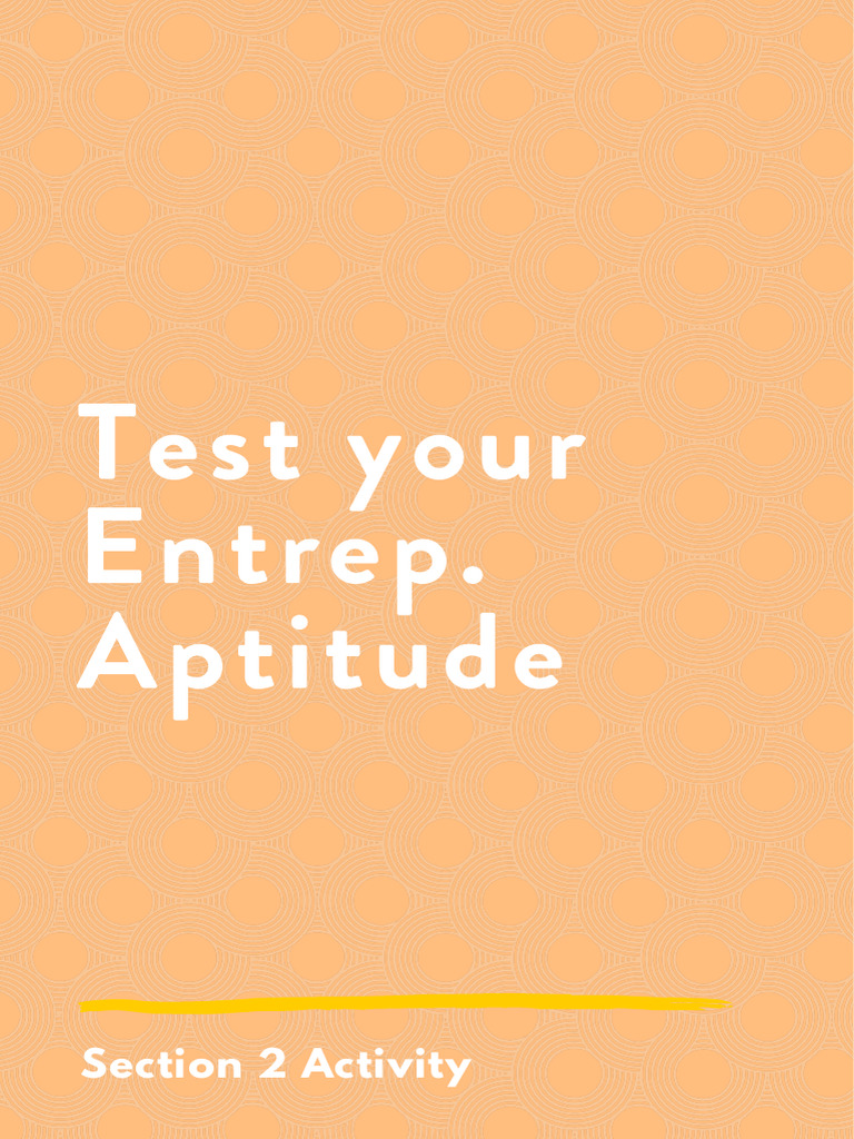 Test Your Aptitude Entrep | PDF