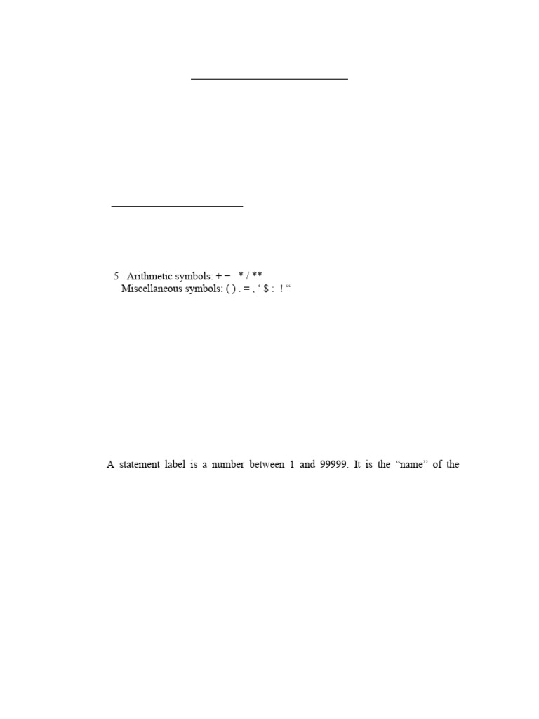 Basic Elements of FORTRAN | PDF Basic Elements of FORTRAN | PDF