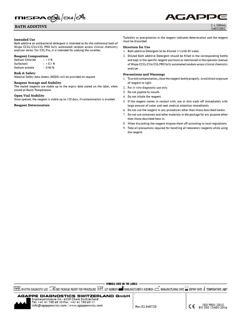 Bath Additive | PDF