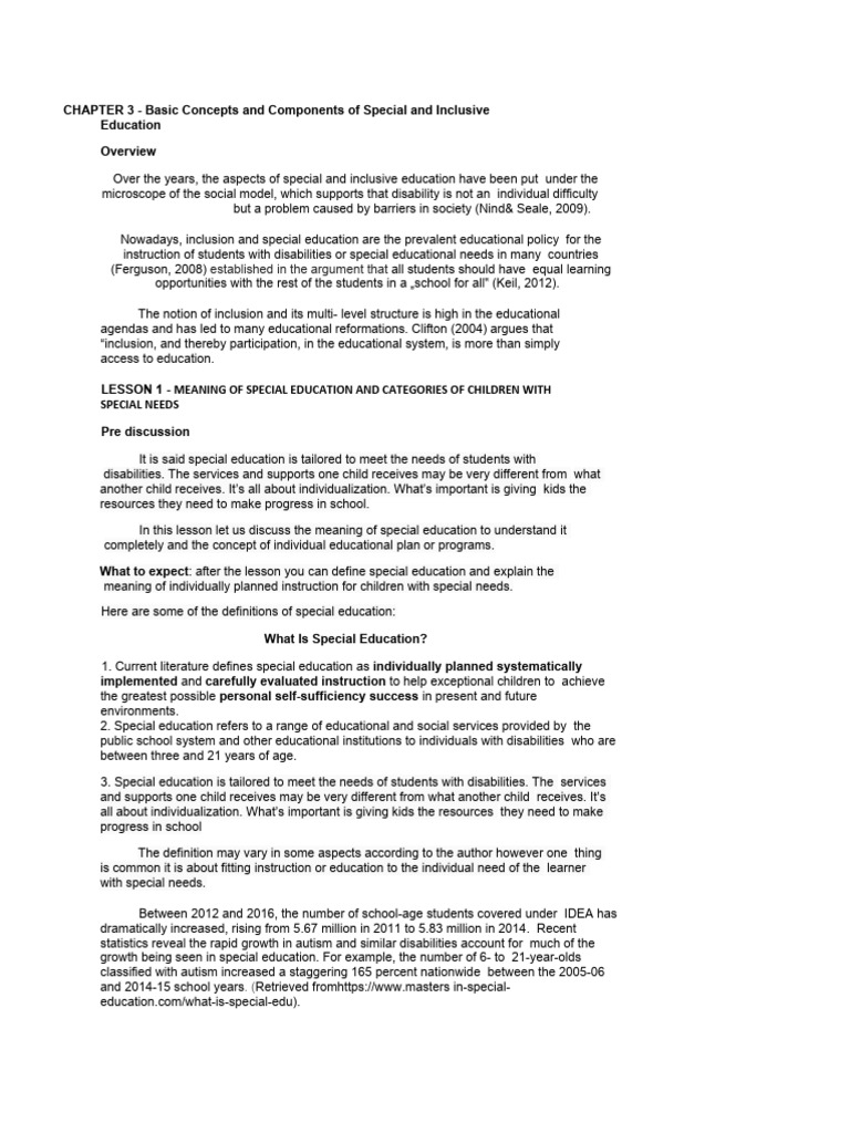 Chapter 3 Sped - 113447 | PDF