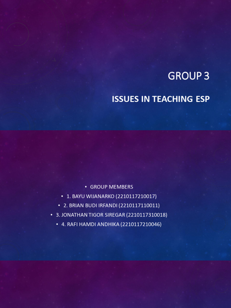 Issues in Teaching Esp - Group 3 | PDF