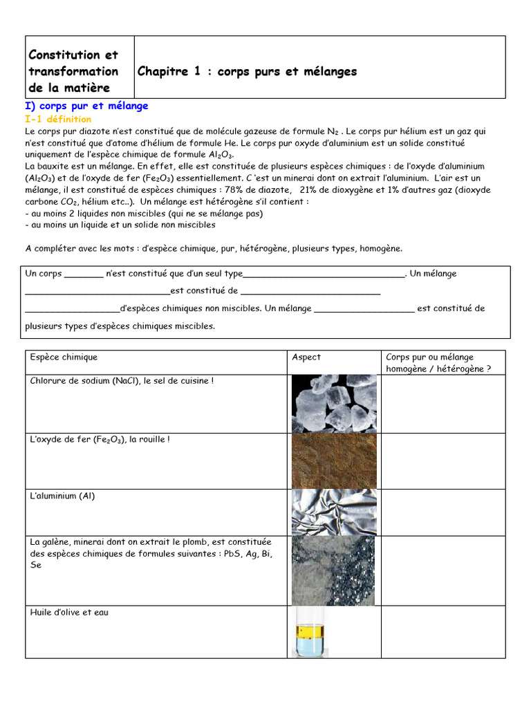 c01 Corps Pur Melange | PDF