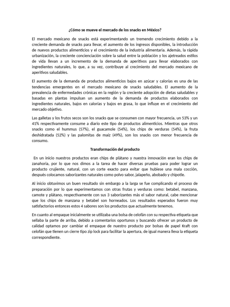 Mecado de Snacks | PDF