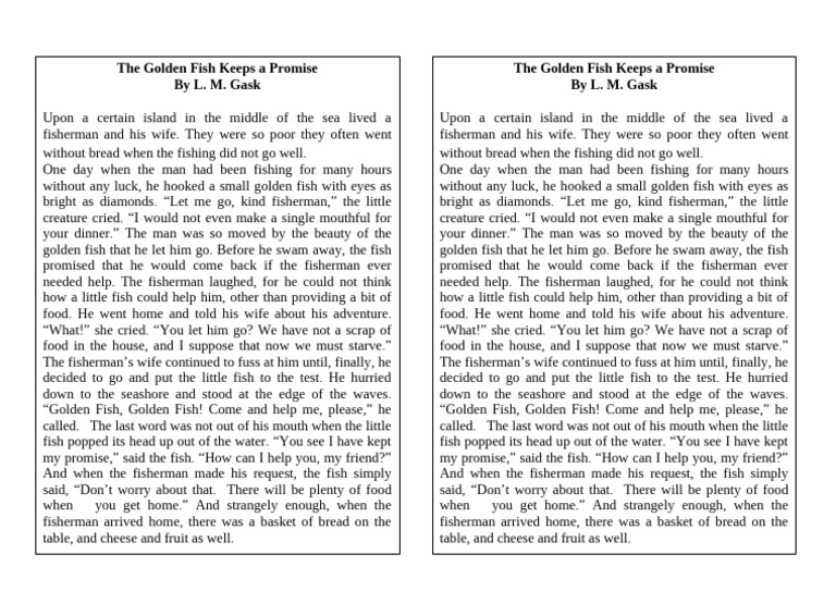 The Golden Fish Story Handouts | PDF