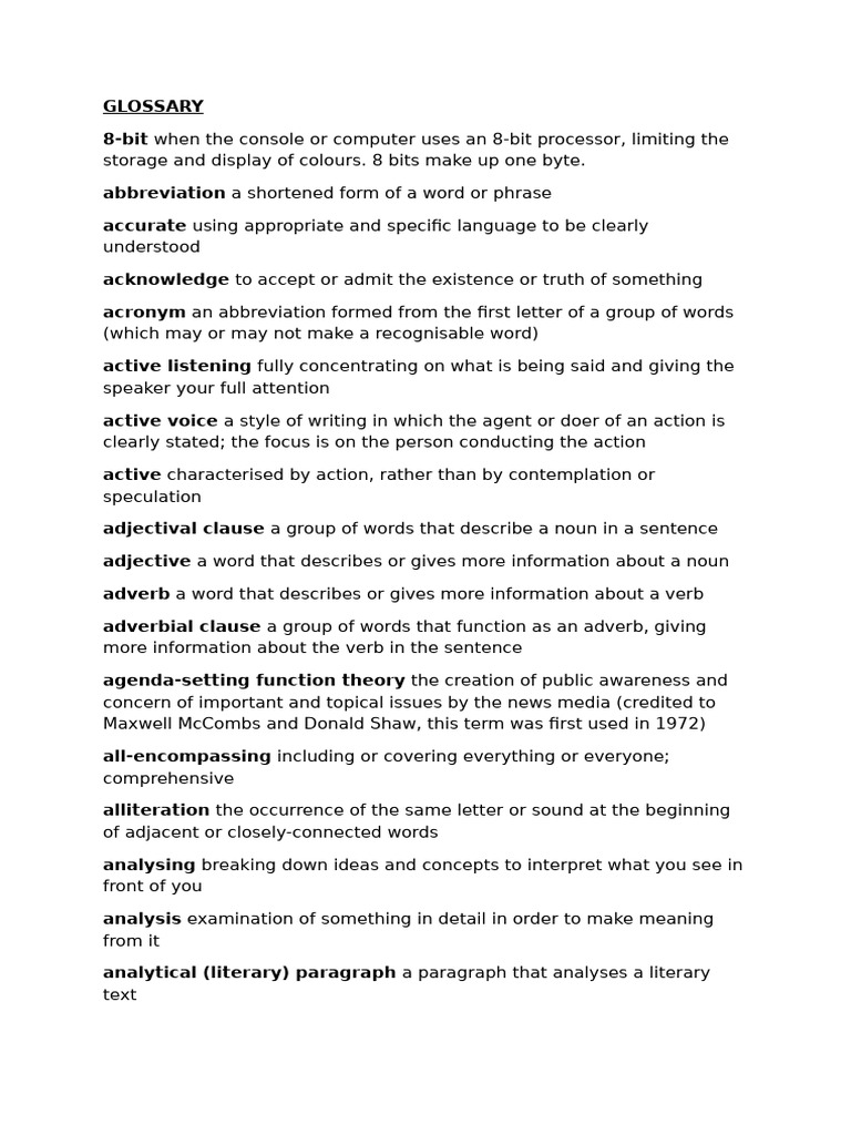 GLOSSARY | PDF