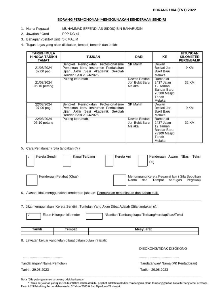 Borang Uka TNT 2022 | PDF