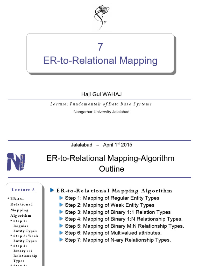 07 ER To Relational Mapping | PDF