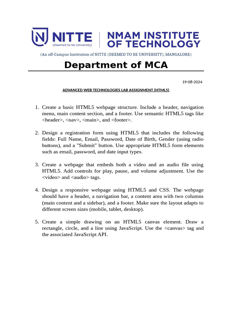 Assignment Html5 | PDF