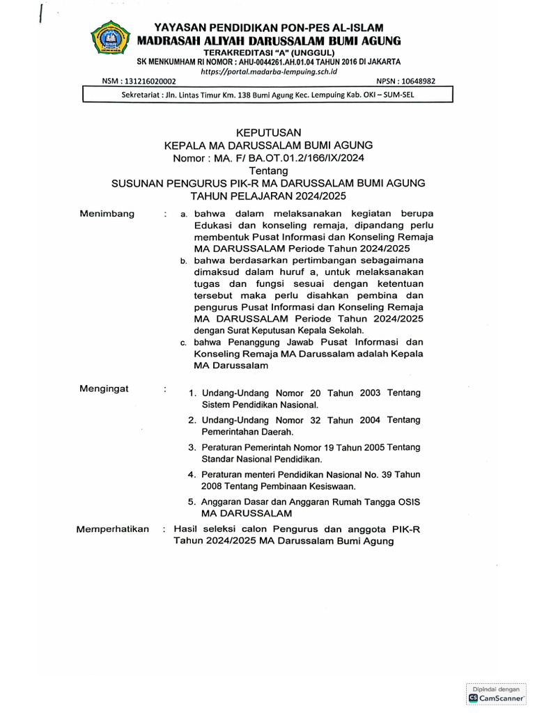 SK Pik R Ma Darussalam | PDF