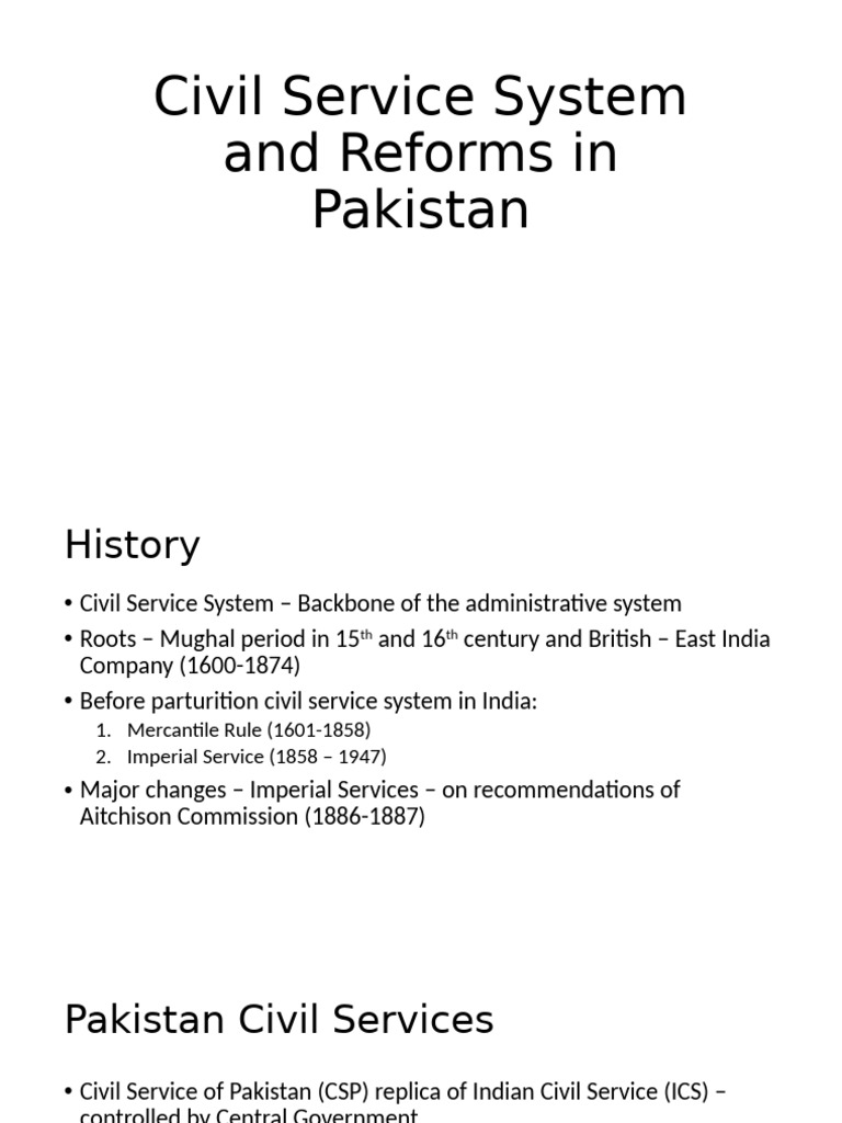 Civil Service System and Reforms in Pakistan | PDF