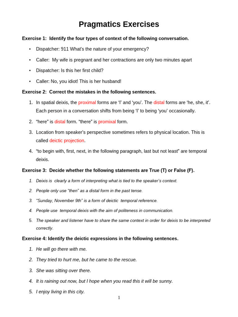 Pragmatics Homework | PDF