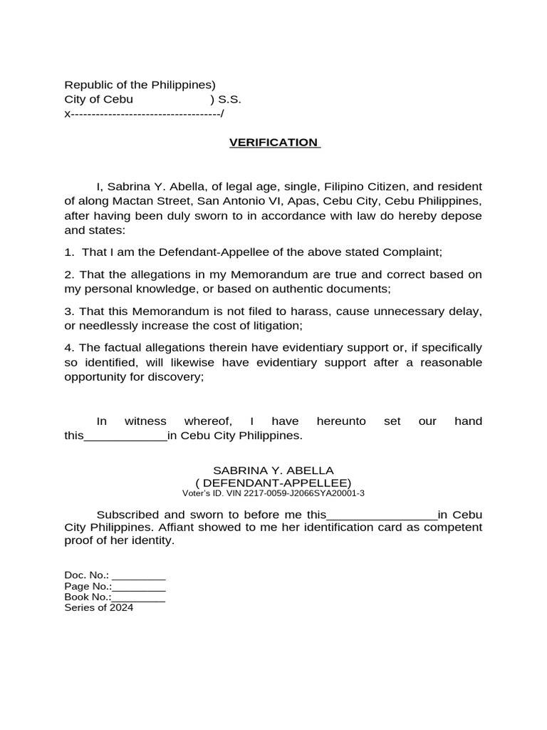 Verification - ABELLA | PDF