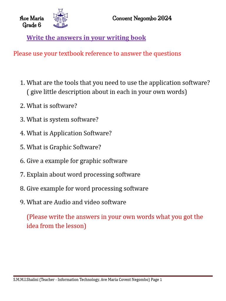 Grade 6 Lesson 4 Question | PDF