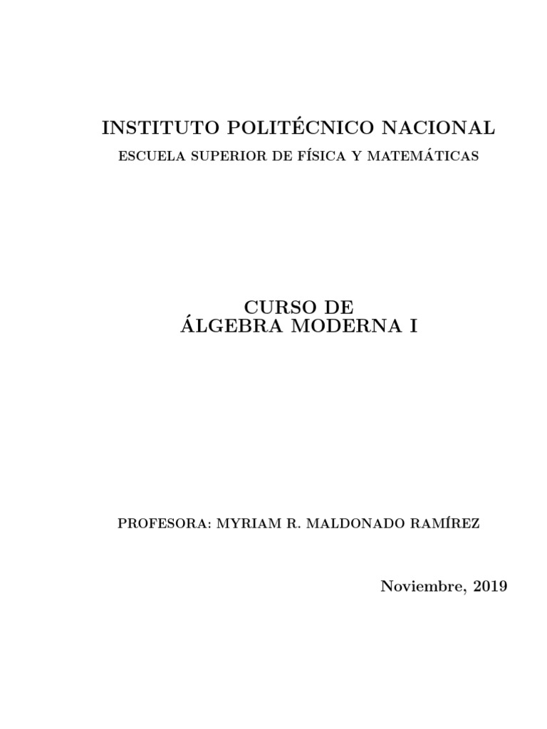 Álgebra Moderna I | PDF