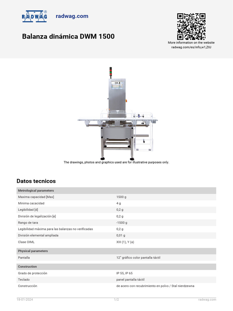 RADWAG Data Sheet Balanza-Dinamica-Dwm-1500 | PDF