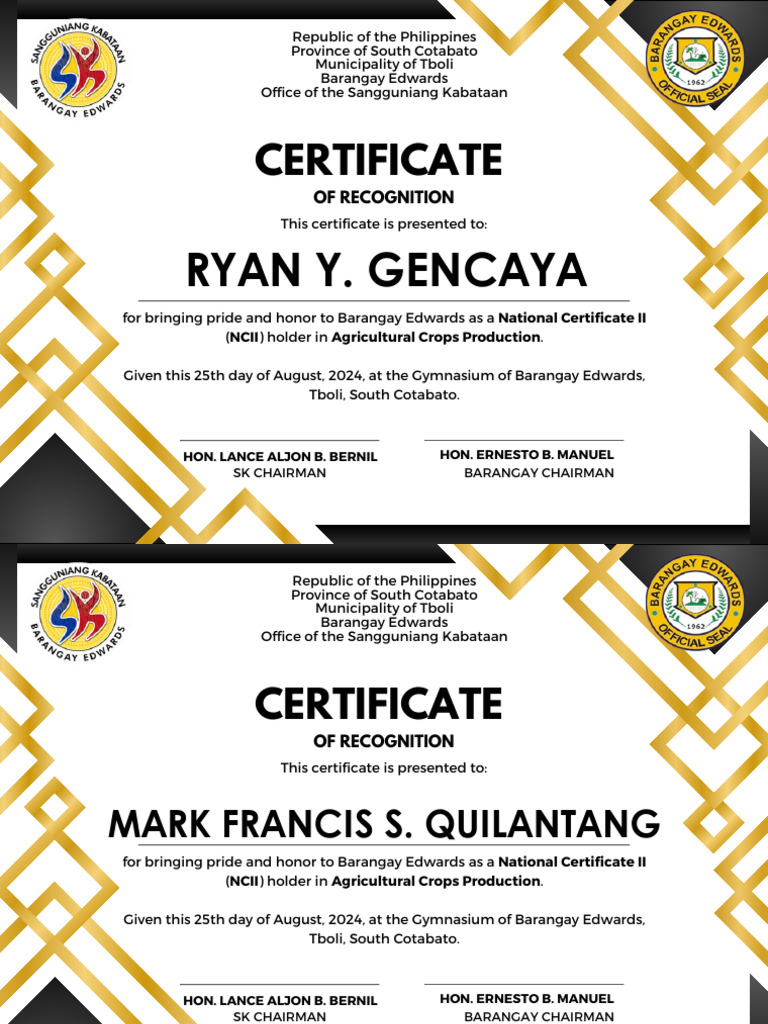 Final Cert For Gawad NG Parangal | PDF