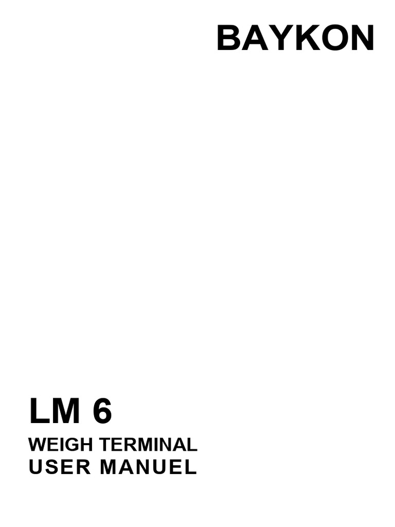 lm6 Truck Scale Terminal 3101202408511819100 | PDF