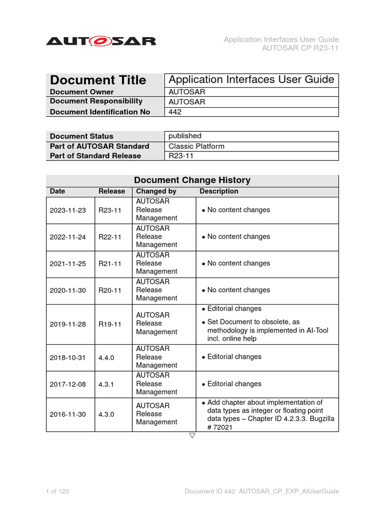 Autosar CP Exp Aiuserguide | PDF | Class (Computer Programming) | Xml