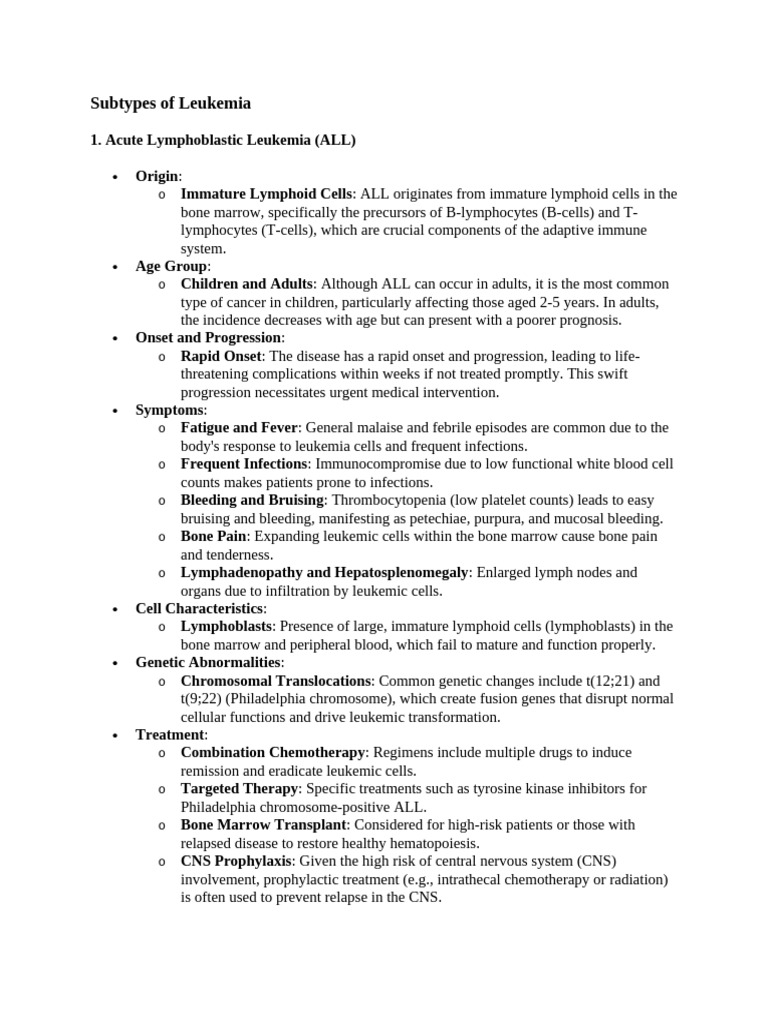 APPLIED RAD ONC 3subtypes of Leukemia | PDF