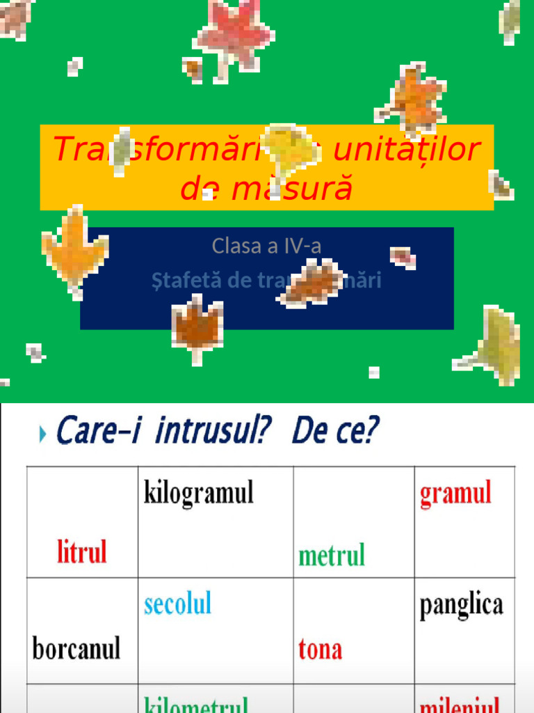 Transformari Ale Unitatilor de Masura | PDF