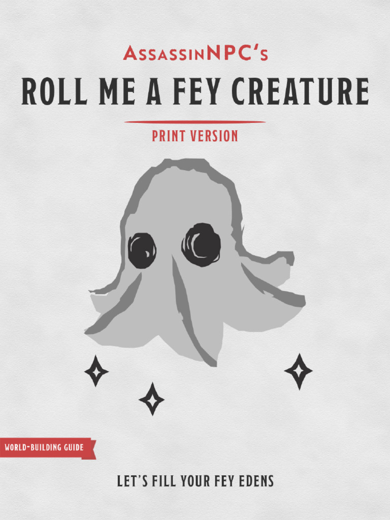 (Print) Roll Me a Fey Creature - By Assassin NPC | PDF