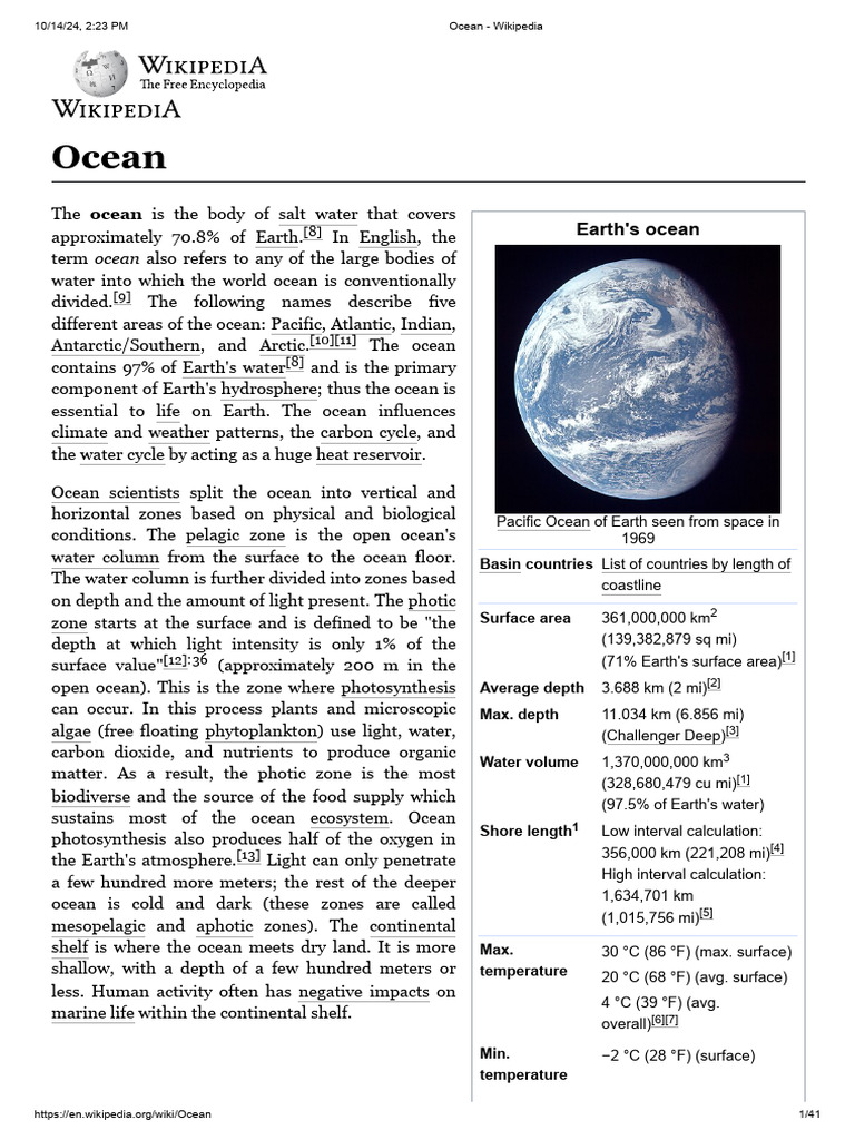 Ocean - Wikipedia | PDF