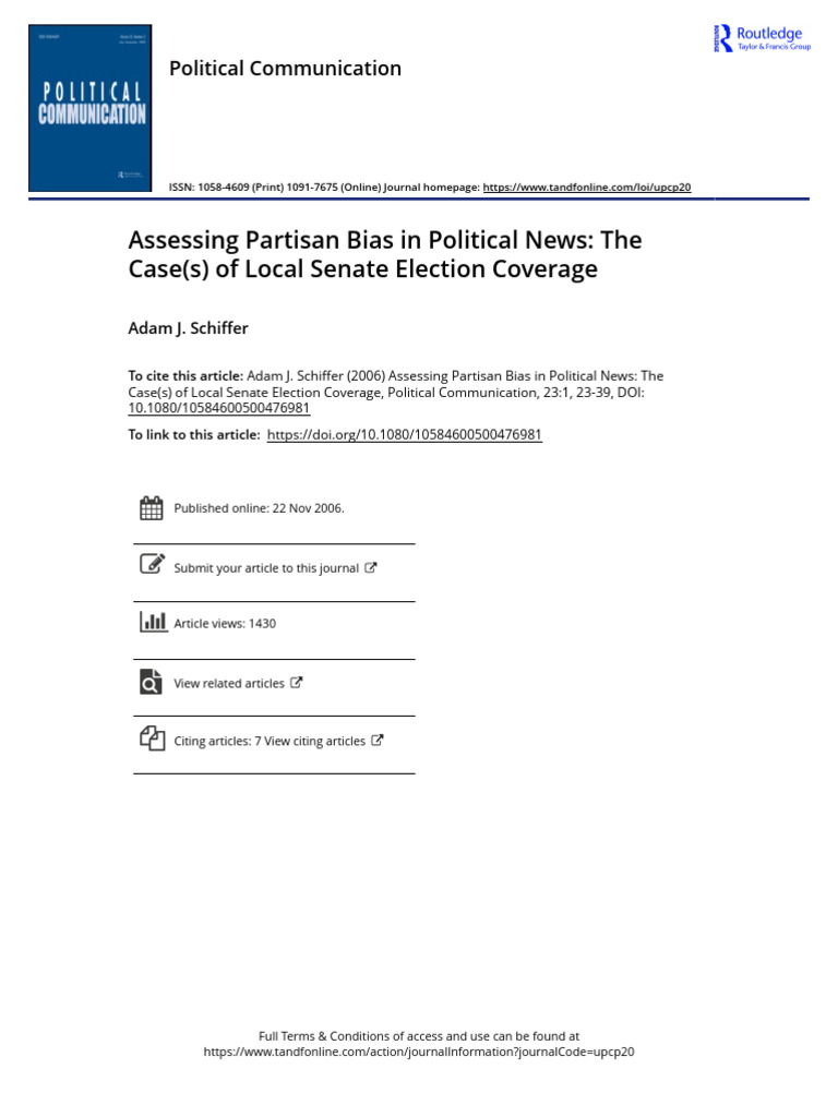 Assessing Partisan Bias in Political News The Case S of Local Senate ...