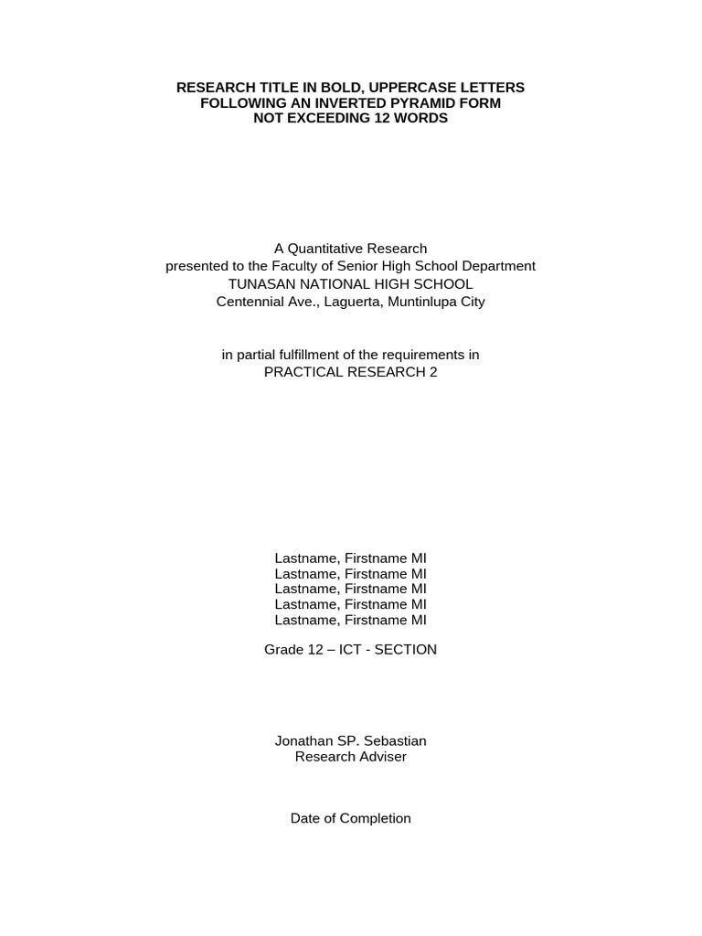 Research Proposal Format | PDF