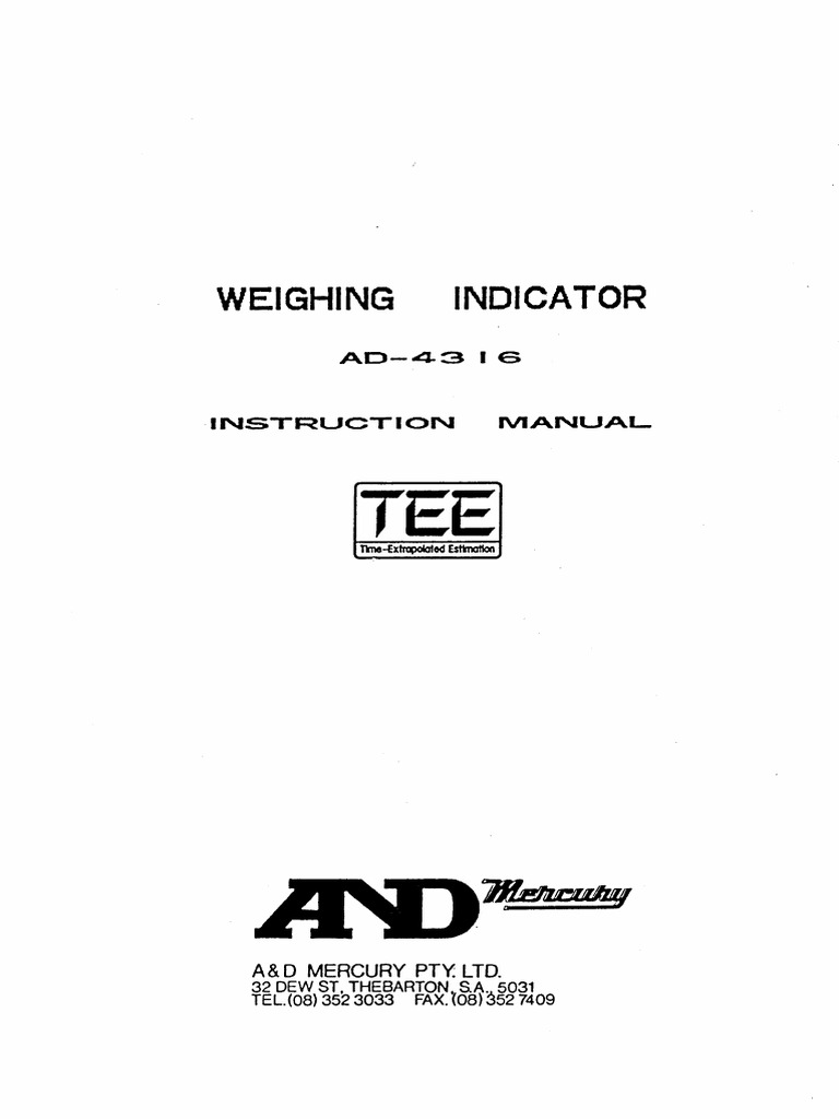 Ad 4316 Instruction Manual Pdf