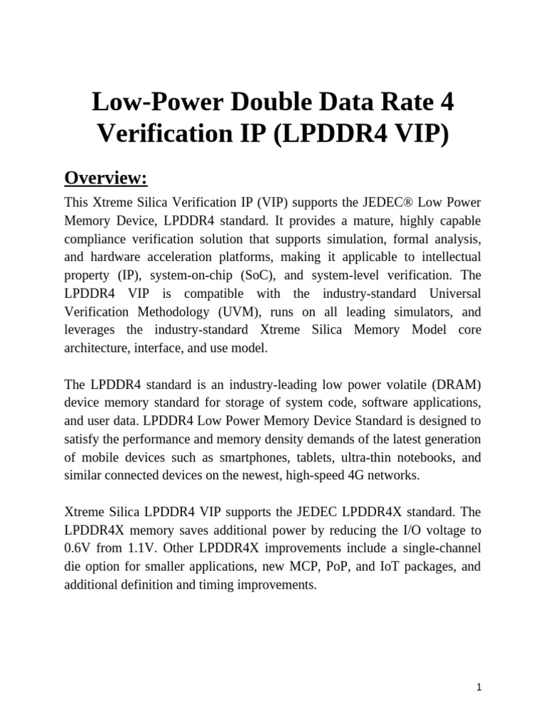 LPDDR4 VIP Document | PDF