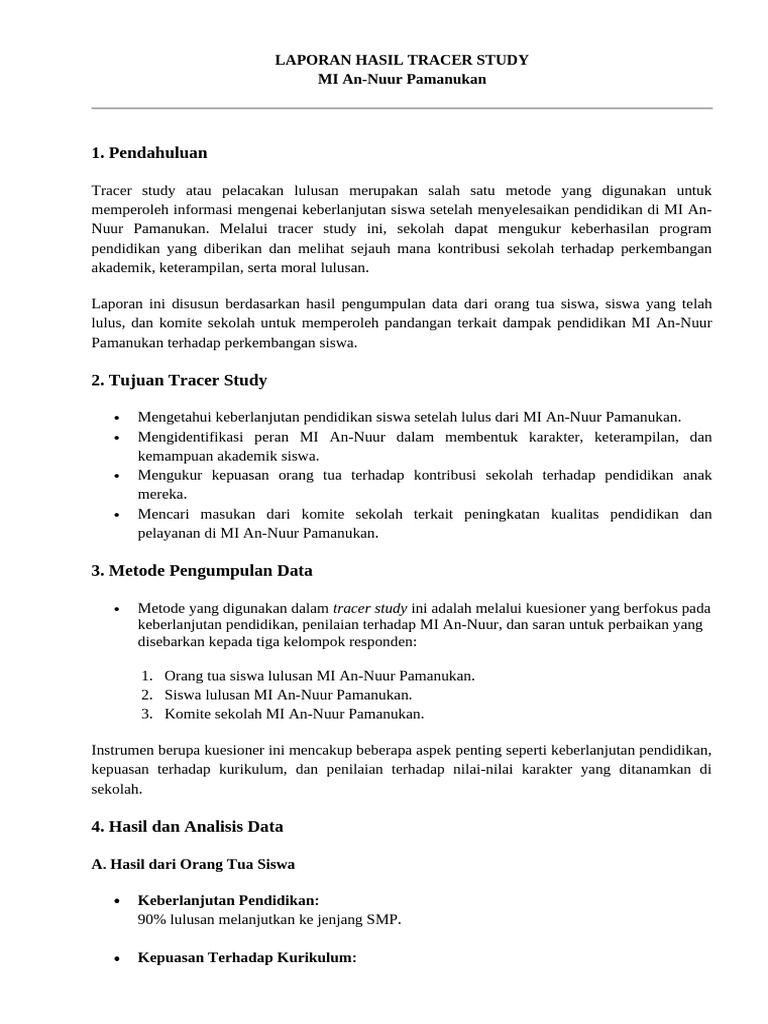 Laporan Hasil Tracer Study | PDF