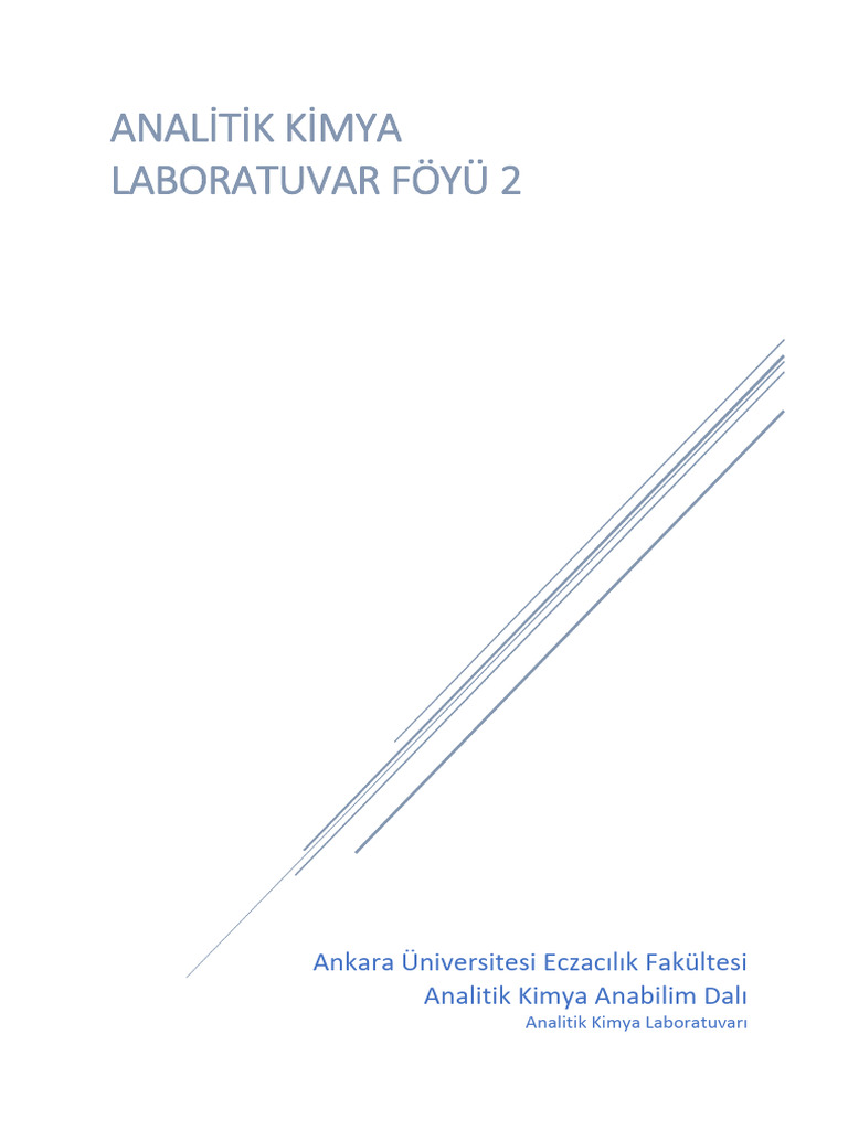 ANALİTİK KİMYA LABORATUVARI FÖYÜ 2 Kantitatif Analize Giriş Titrasyonlar | PDF