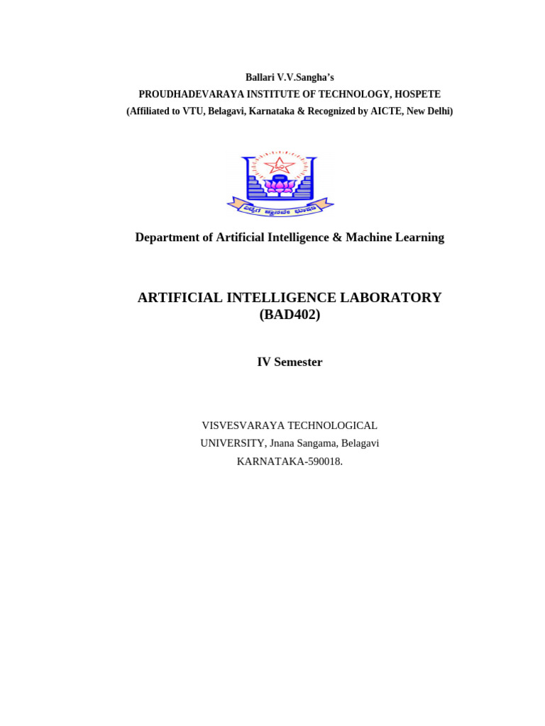 AI Lab Manual | PDF