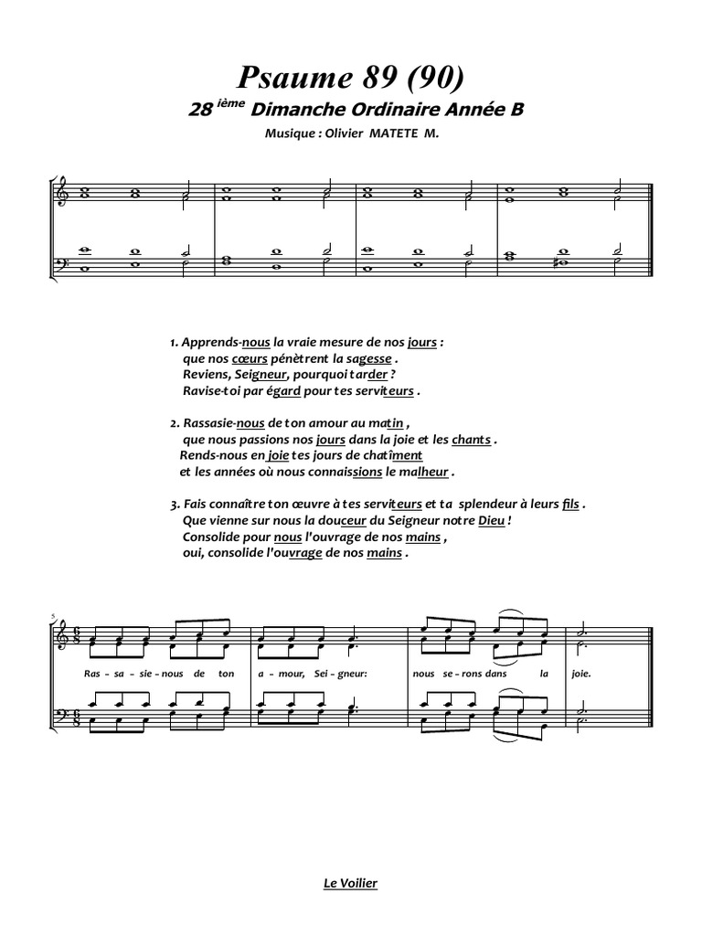 Psaume - 89 (90) - 28 - Ieme - B-1 | PDF