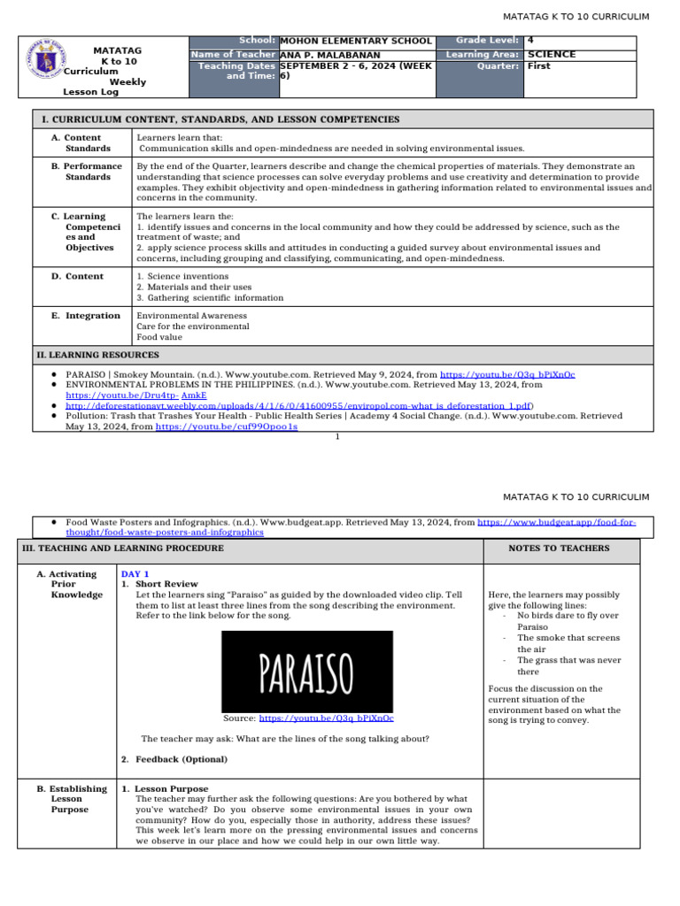 DLL_SCIENCE-4-Q1_W6 | PDF