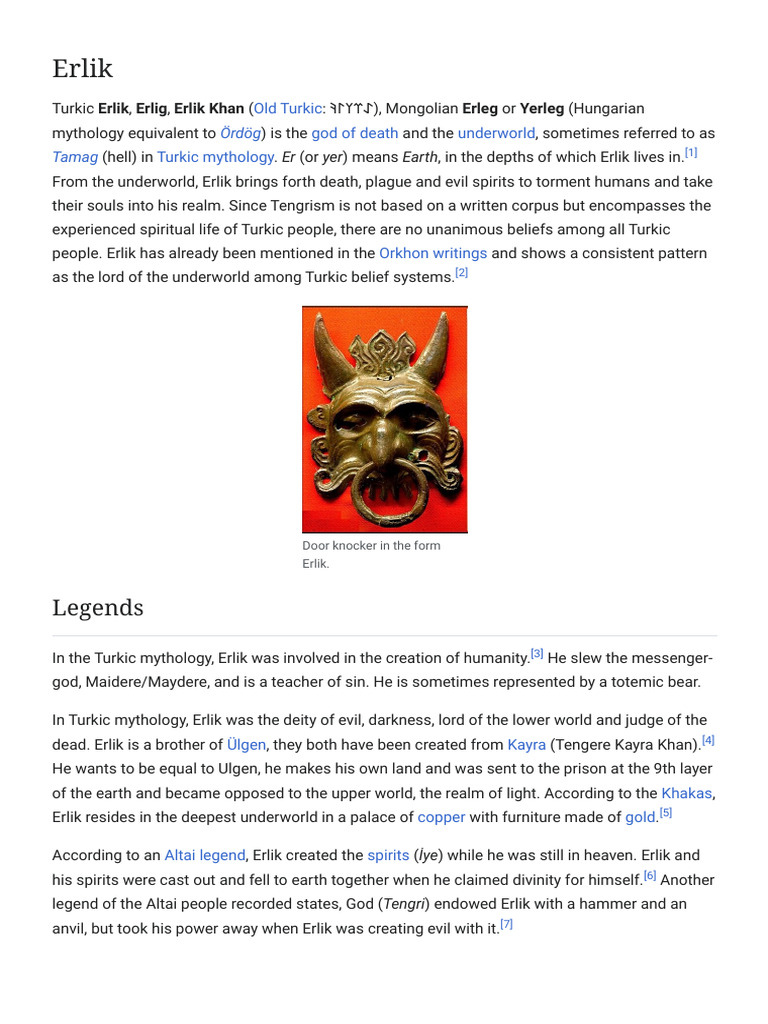 Erlik - Wikipedia | PDF