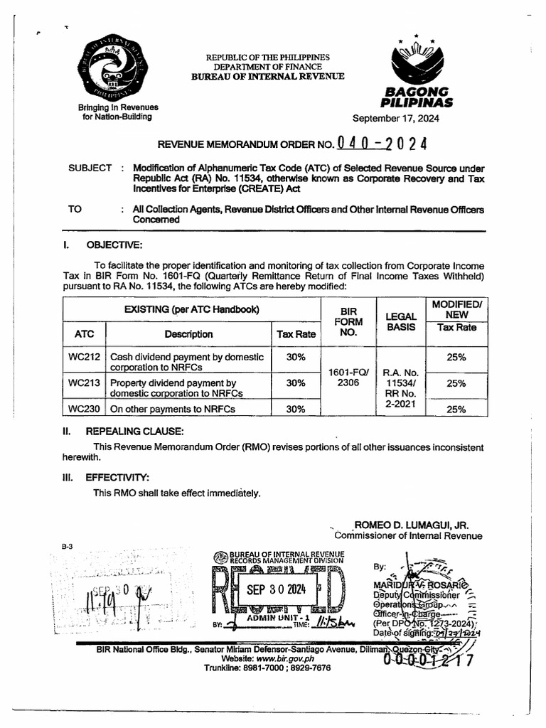 RMO No. 40-2024 | PDF