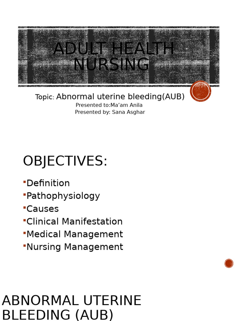 Abnormal Uterine Bleeding (AUB) | PDF